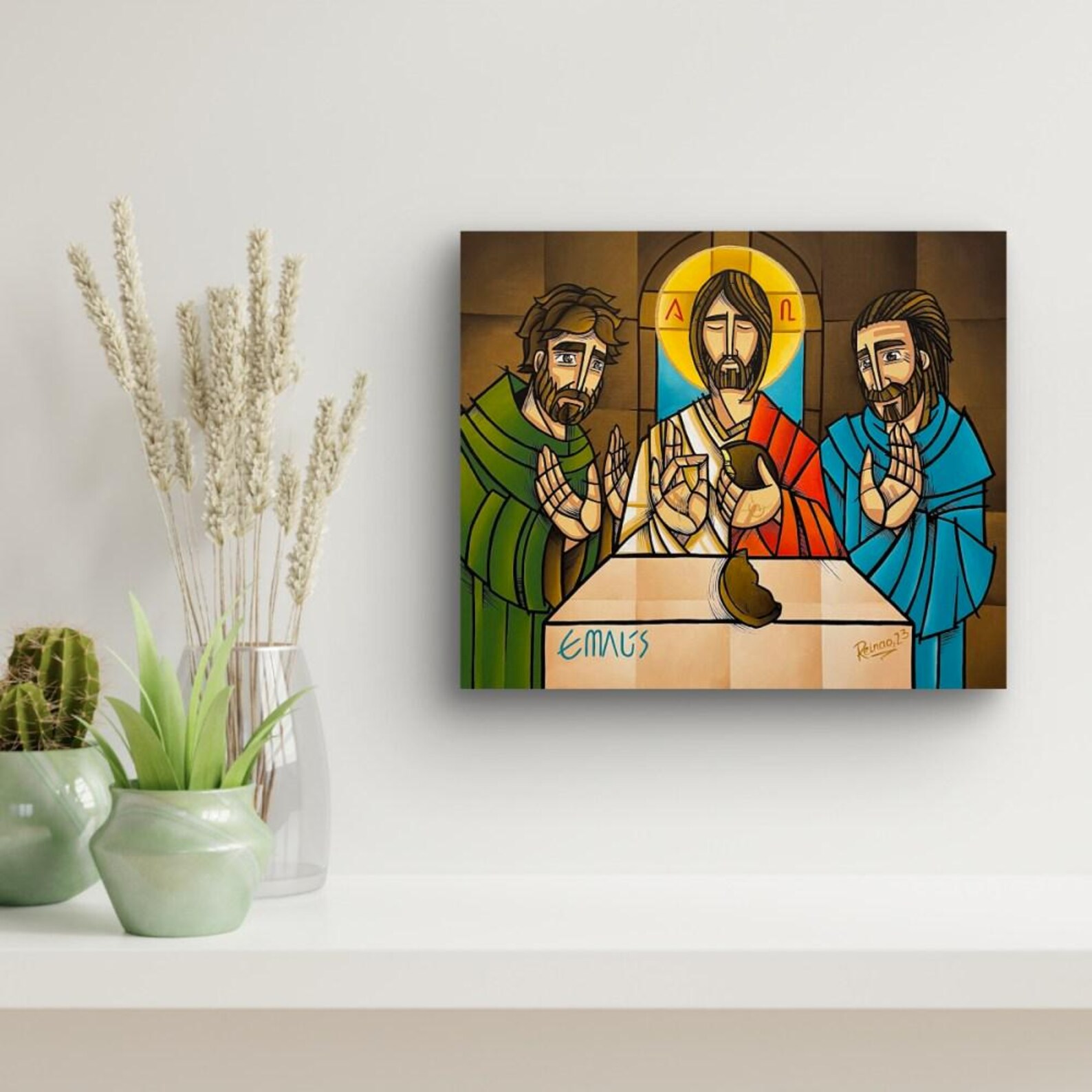 The Eucharist, Disciples of Emmaus (style: Contemporary Iconography ...