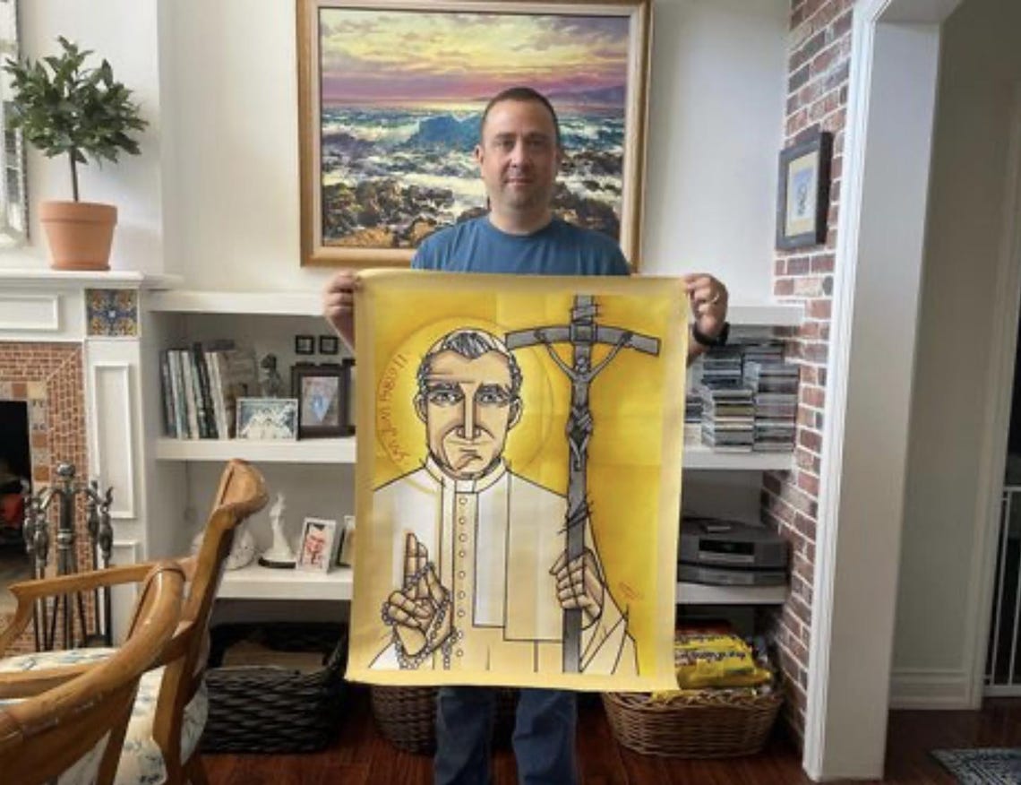 Saint Pope John Paul II. Acrylic Religious Painting (style ...