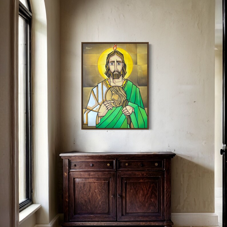 Saint Jude Thaddeus. Acrylic Religious Painting (style: Contemporary ...