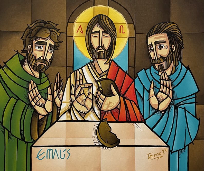 The Eucharist, Disciples of Emmaus (style: Contemporary Iconography ...