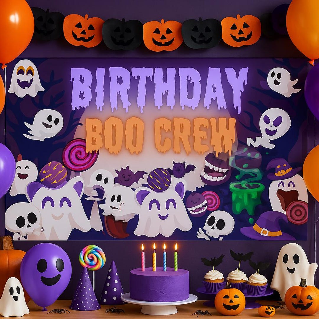 Birthday Boo Crew Poster | Spooky Halloween Party Decor - Etsy