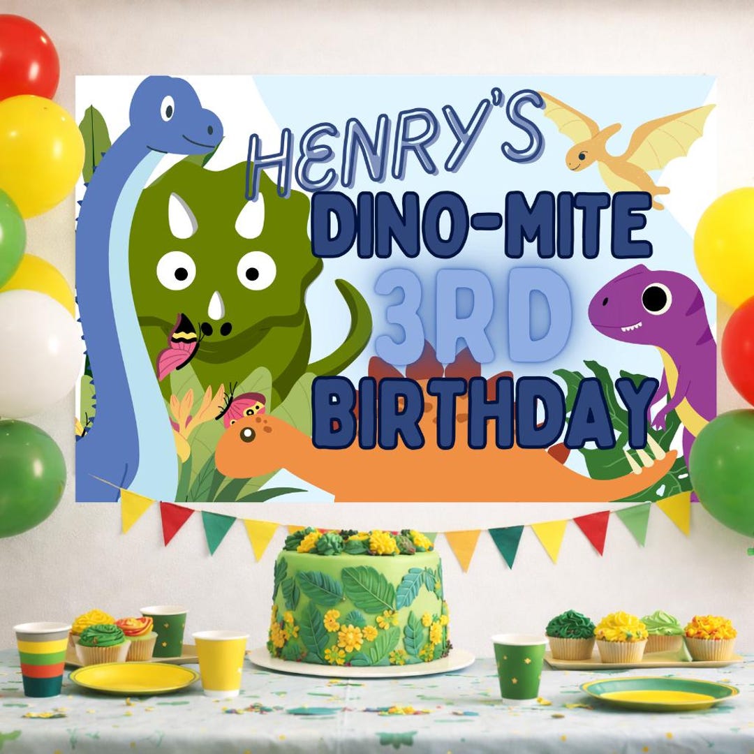 Custom Dinosaur Birthday Poster, Personalized Dino-mite Sign - Etsy