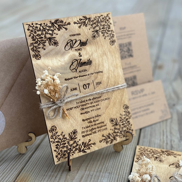Wooden Invitations - Etsy