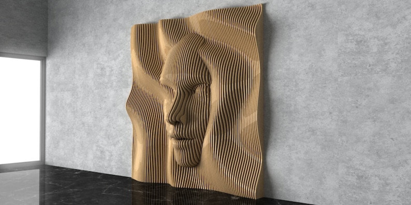 MDF Parametric Wall Art Face Custom Size and Color Wood Wall Décor ...
