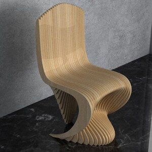 MDF Wooden Parametric Chair Custom Size and Color Wood Décor Interior ...