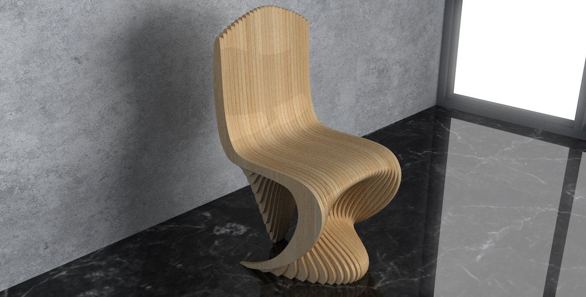 MDF Wooden Parametric Chair Custom Size and Color Wood Décor Interior ...