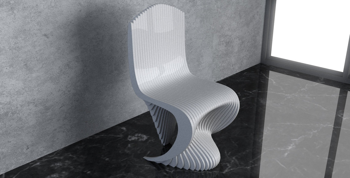MDF Wooden Parametric Chair Custom Size and Color Wood Décor Interior ...
