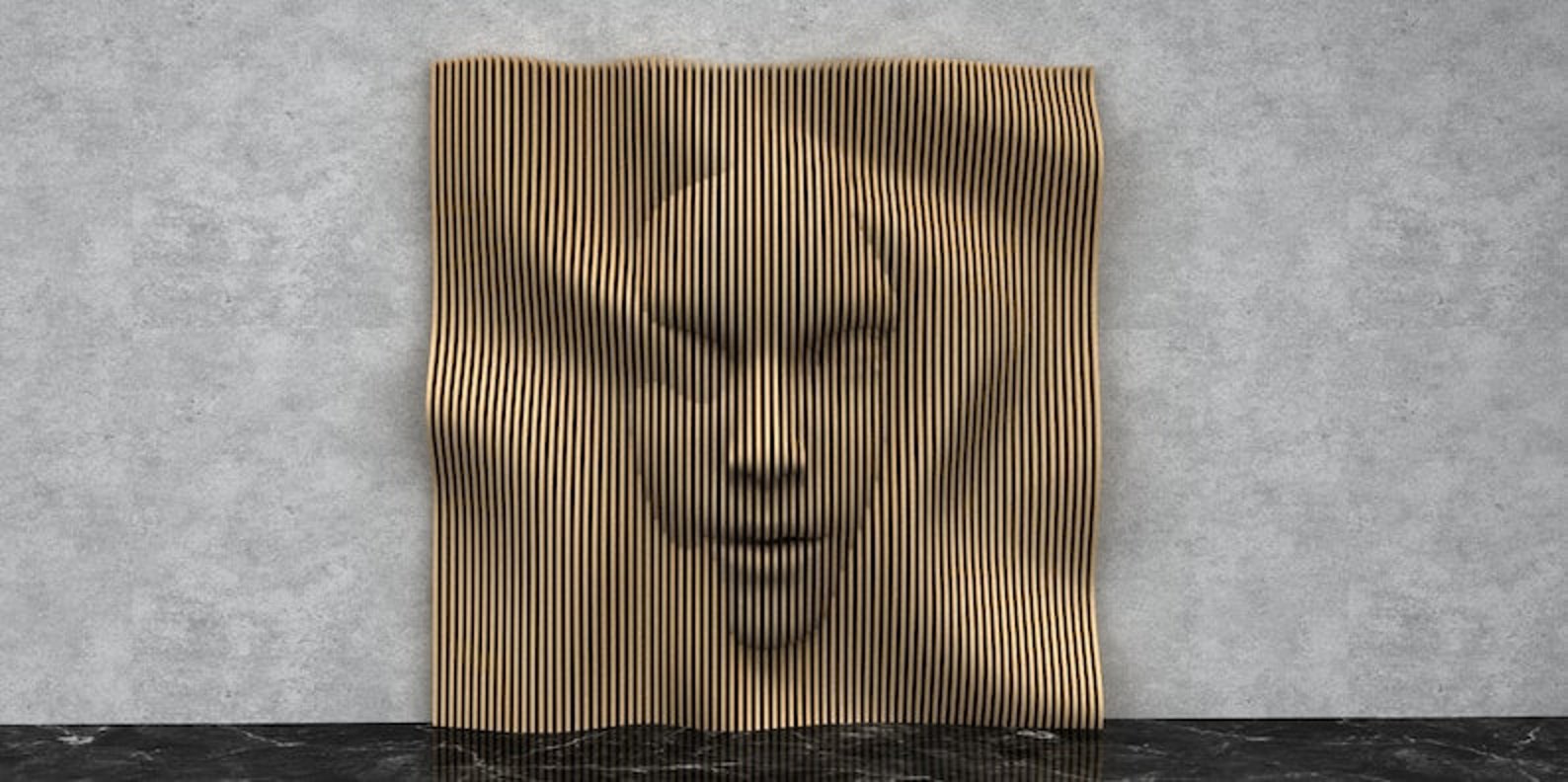 MDF Parametric Wall Art Face Custom Size and Color Wood Wall Décor ...
