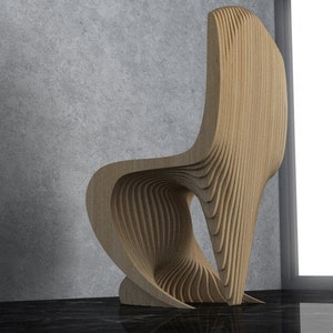 MDF Wooden Parametric Chair Custom Size and Color Wood Décor Interior ...