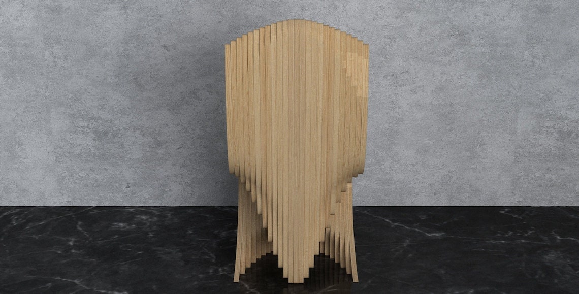 MDF Wooden Parametric Chair Custom Size and Color Wood Décor Interior ...