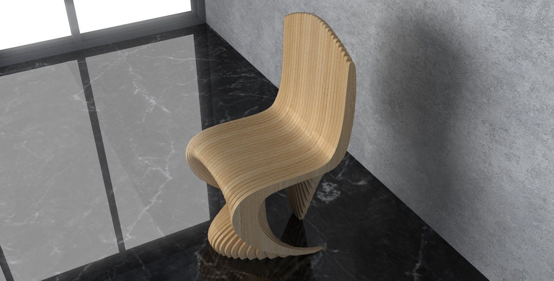 MDF Wooden Parametric Chair Custom Size and Color Wood Décor Interior ...