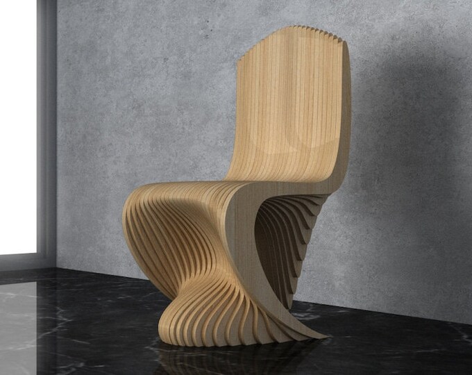MDF Wooden Parametric Chair Custom Size and Color Wood Décor Interior ...