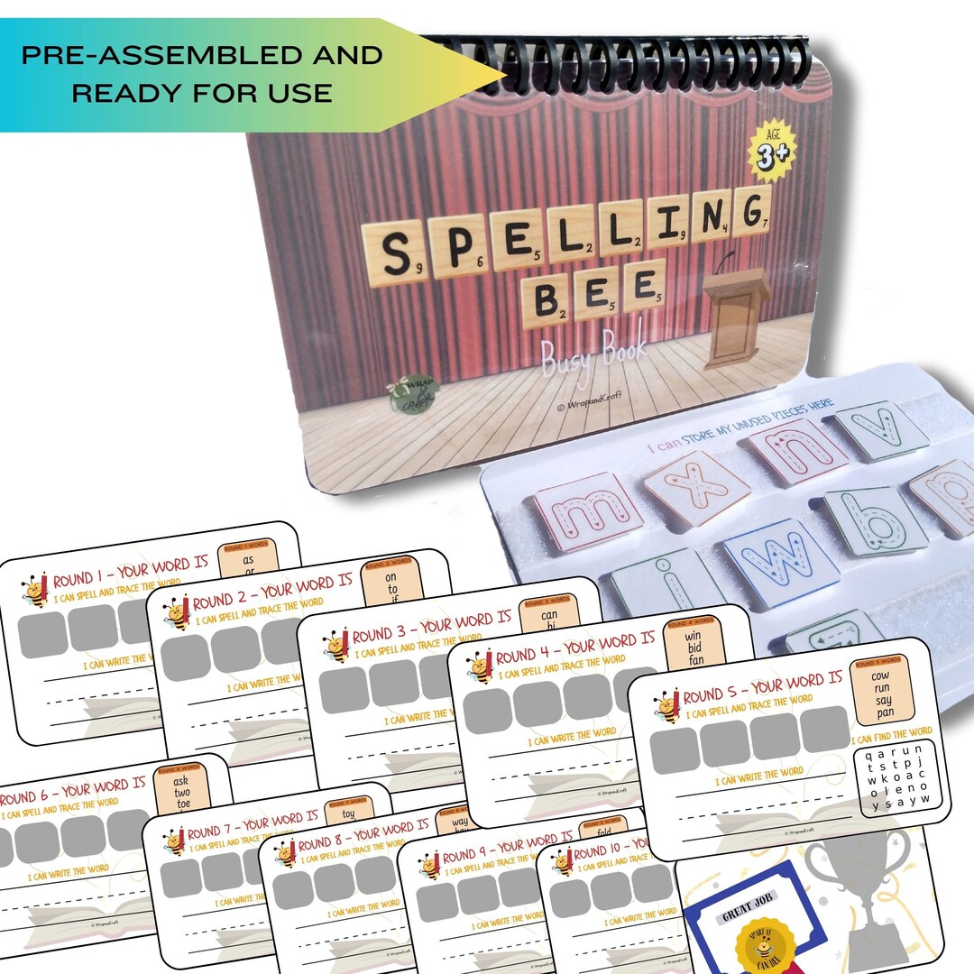 Toddler Spelling Bee Busy Book Fully Assembled - Etsy