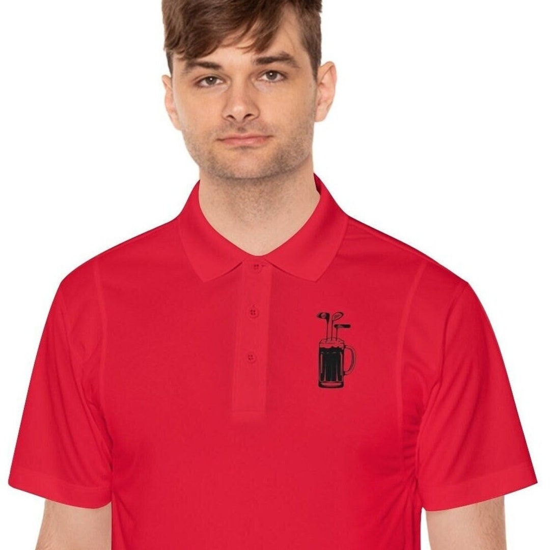 Golf Clubs in the Beer - Men's Sport Polo Shirt, Golf Humor, Funny ...