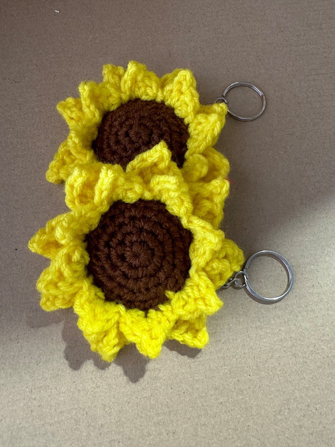 Crochet Sunflower Keychain - Etsy