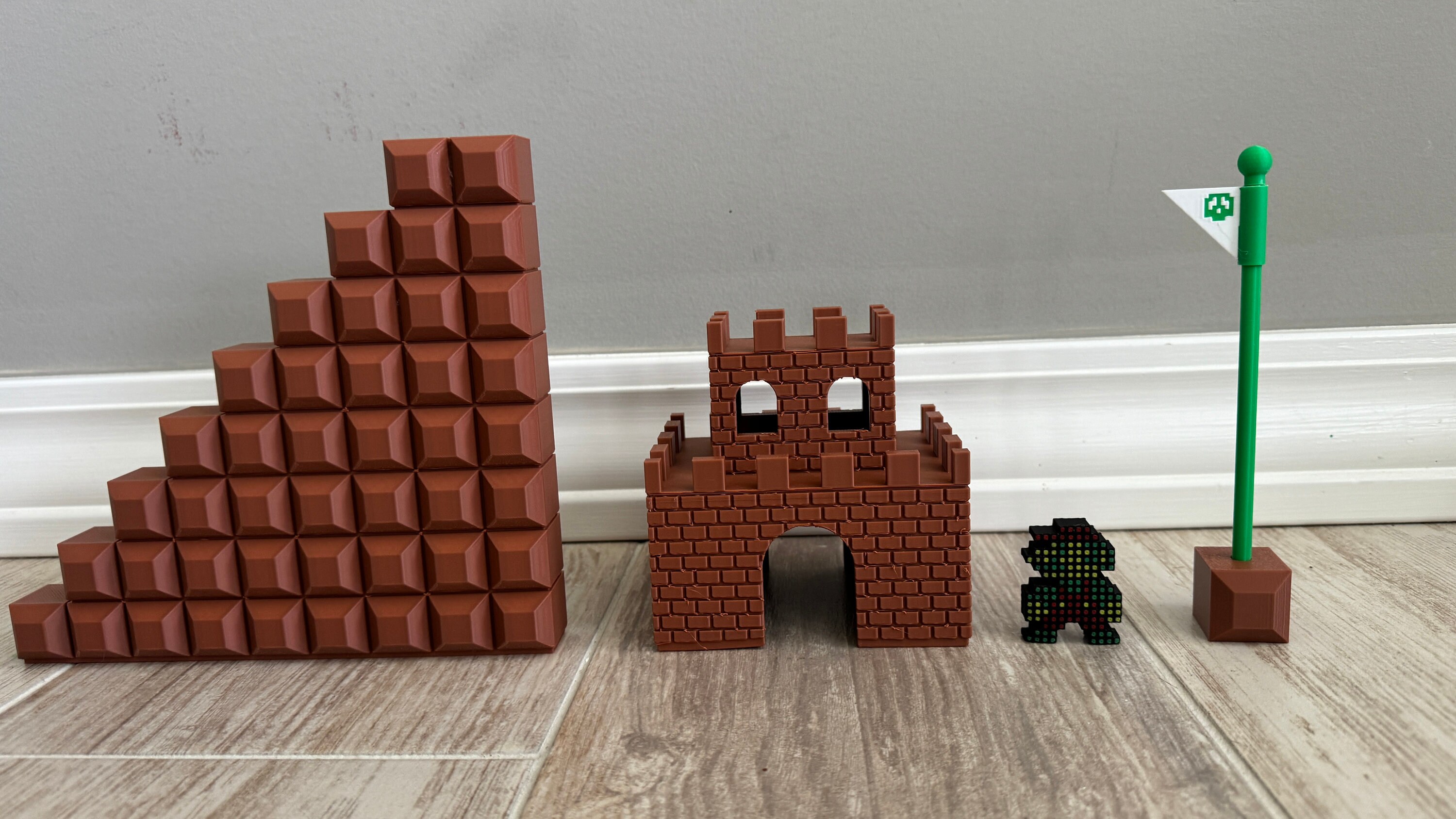 Super Mario Bros 1-1 Level Diorama NES Mario Figure, Castle, Flagpole ...