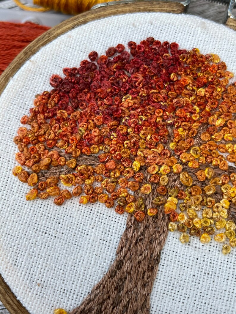 Fall Maple Tree - Hand Embroidery Pattern and Tutorial / Guide ...