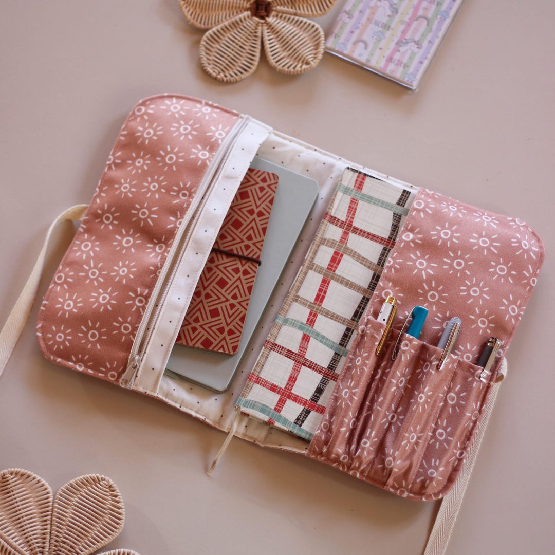 Terracotta Quilted A5 Book Sleeve | Fabric Book Cover Organizer With ...