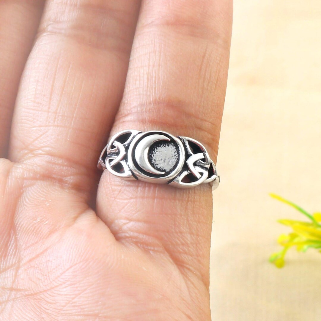 Sterling Silver Celtic Moon Ring, Celtic Ring, Moon Ring, Silver Moon, Silver Celtic Ring - Etsy