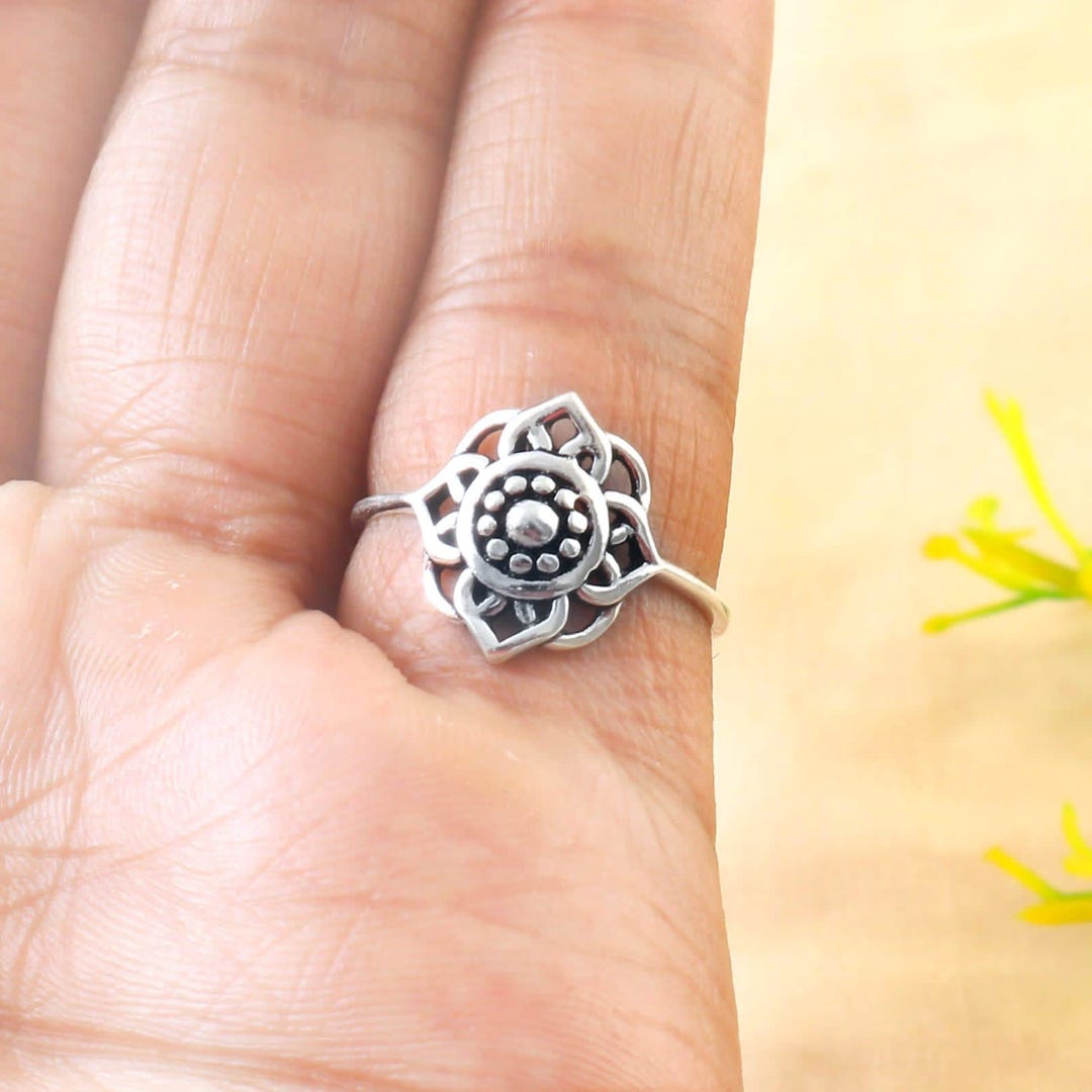 Mandala Ring, Boho Ring, Sacred Geometry Ring, Meditation Ring, Yoga ...