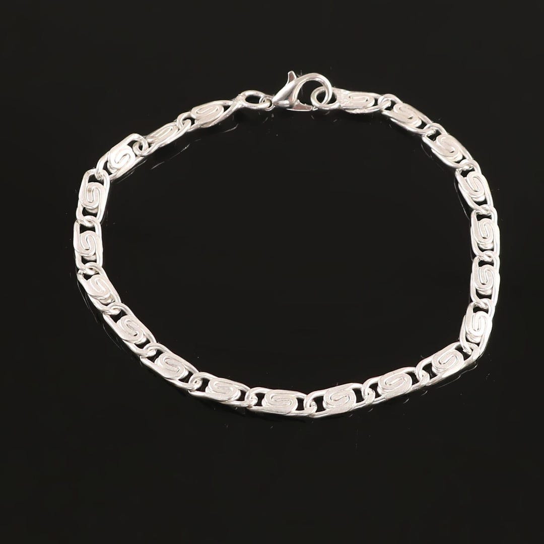 Silver Bracelet, Sterling Silver, Women Silver Link Bracelets, 925 ...