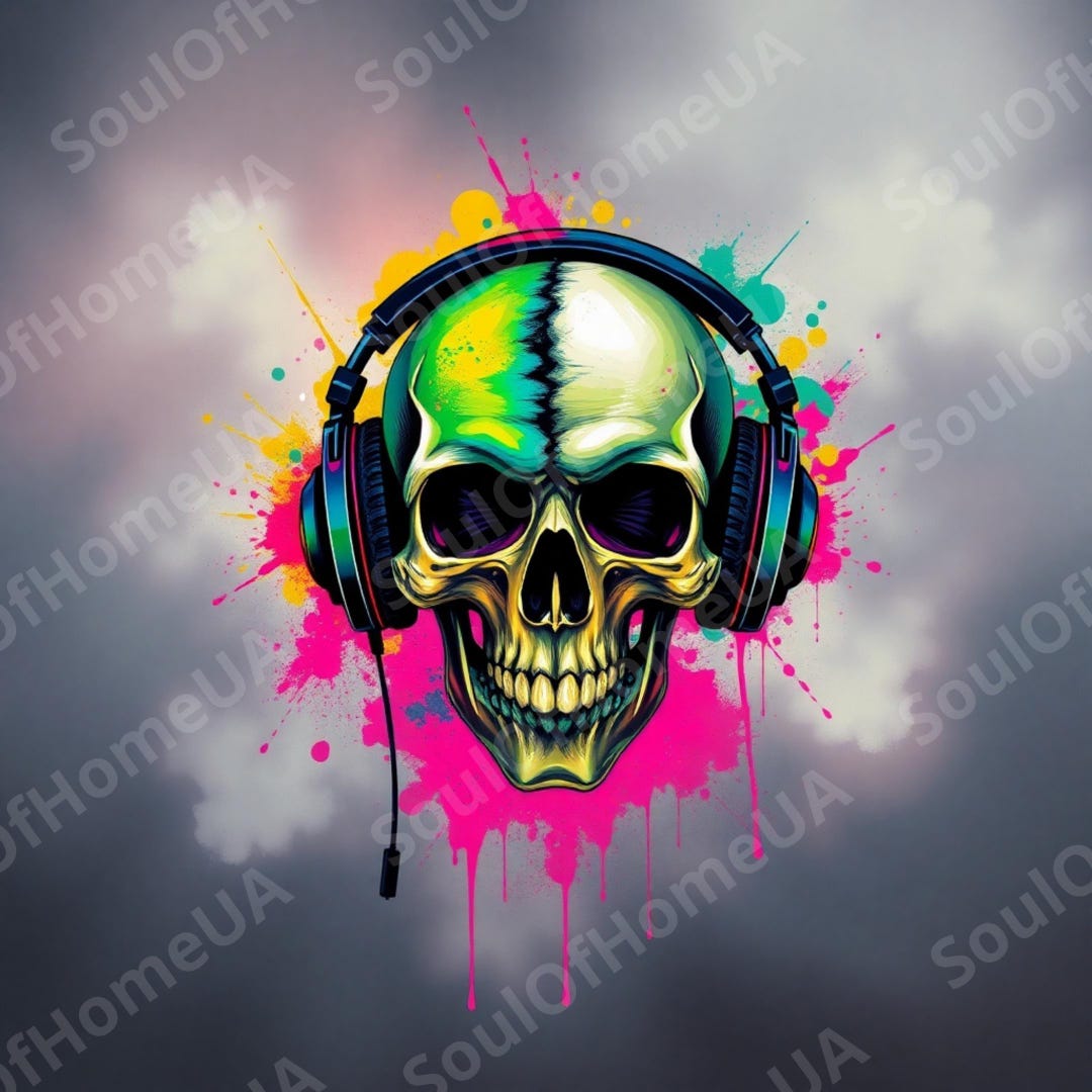 Sublimation Skull Design PNG Digital Art for T-shirts, Mugs, and Home ...