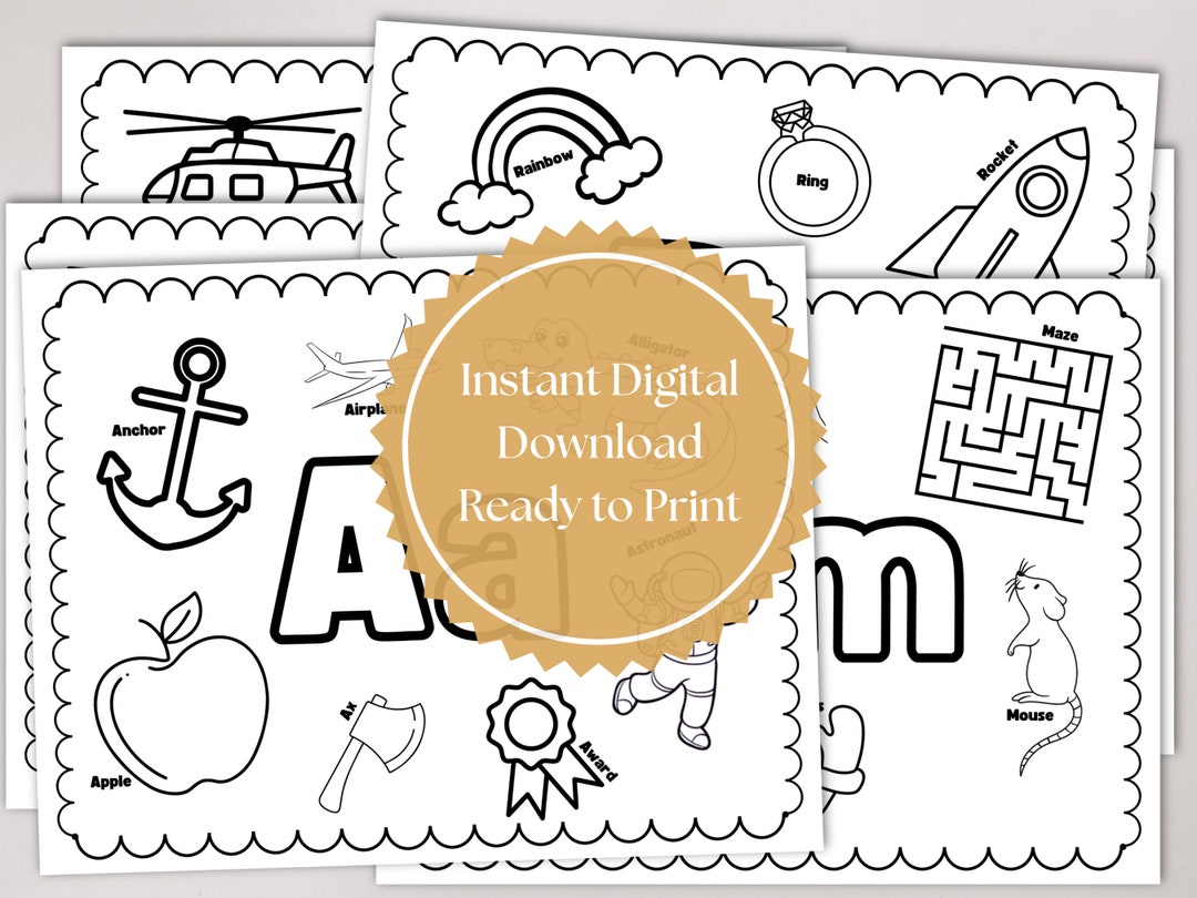 A to Z Coloring Packet for Kids 26 Alphabet Coloring Pages ABC Coloring ...