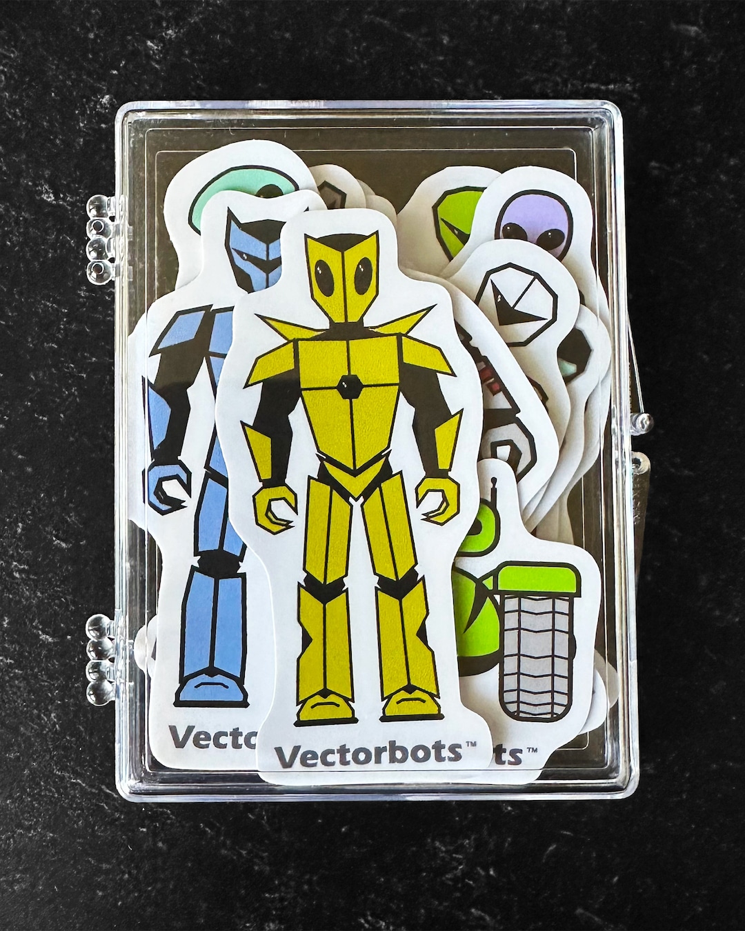 Vectorbots Small Sized Vinyl Sticker Set of 12 Unique Robot Designs ...