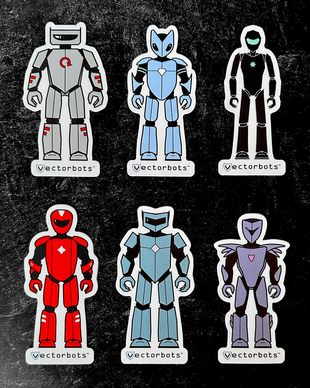 Vectorbots Large Sized Vinyl Sticker Set of 6 Unique Robot Designs - Etsy