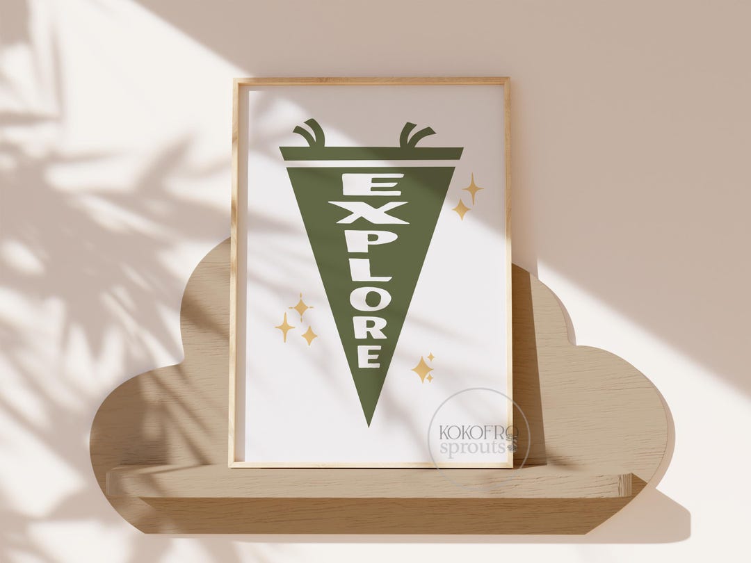 Explore Pennant Flag | Nature Outdoors Kids Decor | Nursery Pennant ...