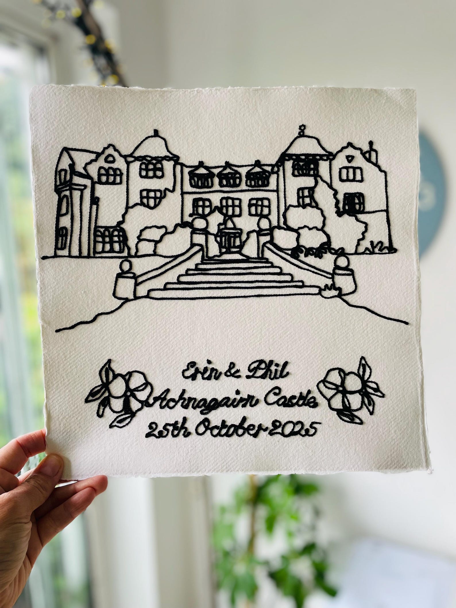 Embroidered Wedding/ Memory Venue Keepsake. - Etsy