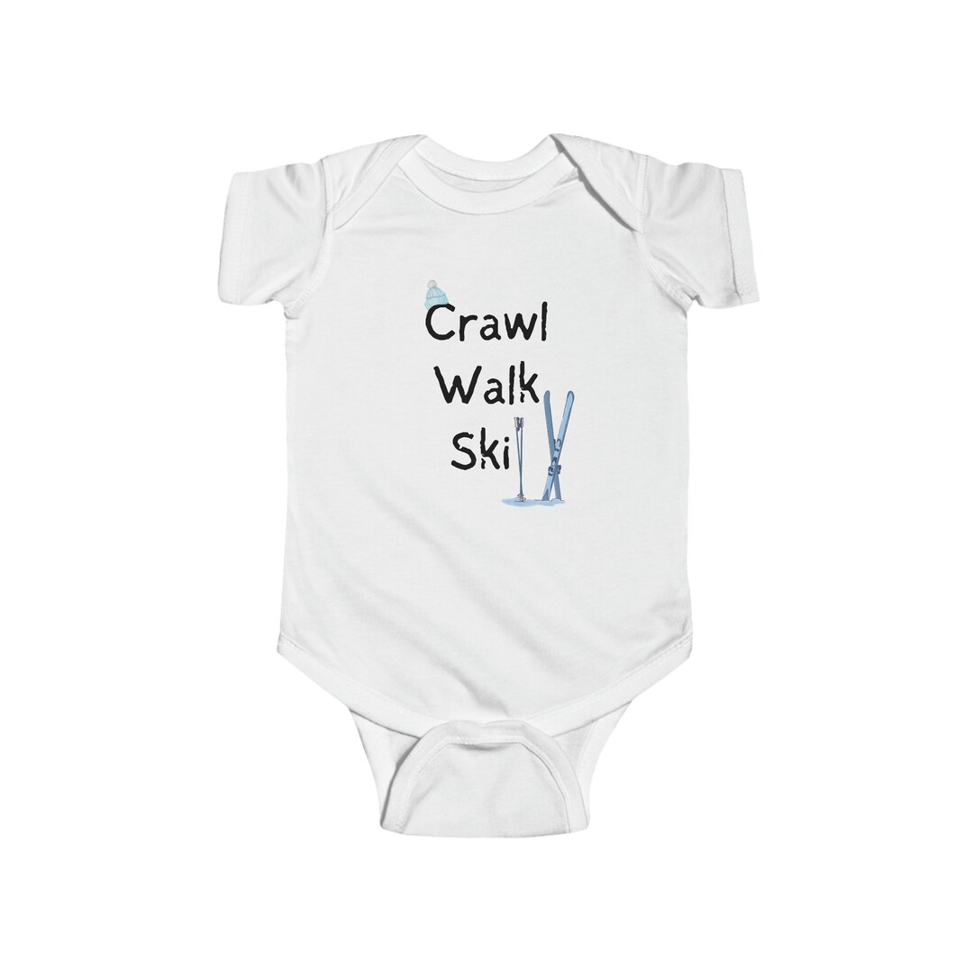 Crawl Walk Ski Onsie Baby Ski Shirt New Baby Gift Ski - Etsy