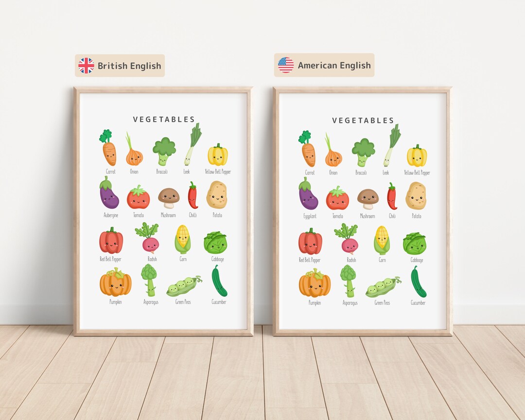 Vegetables Poster Educational Poster Montessori Classroom - Etsy