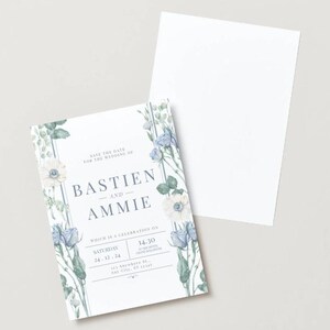 Winter Flower Wedding Invitation Template Download - Etsy