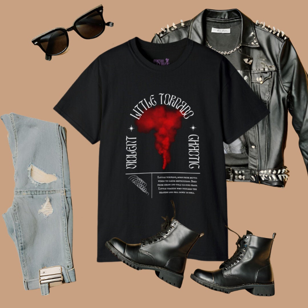 Chaotic Shirt Red Smoke Graphic Tees for Men Stormy Weather - Etsy