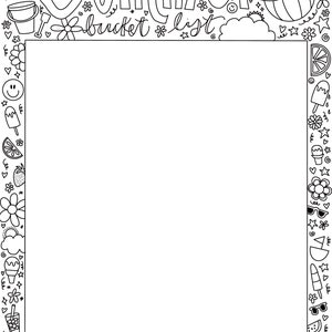 Summer Bucket List Coloring Page - Etsy