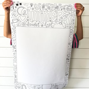 Summer Bucket List Coloring Page - Etsy