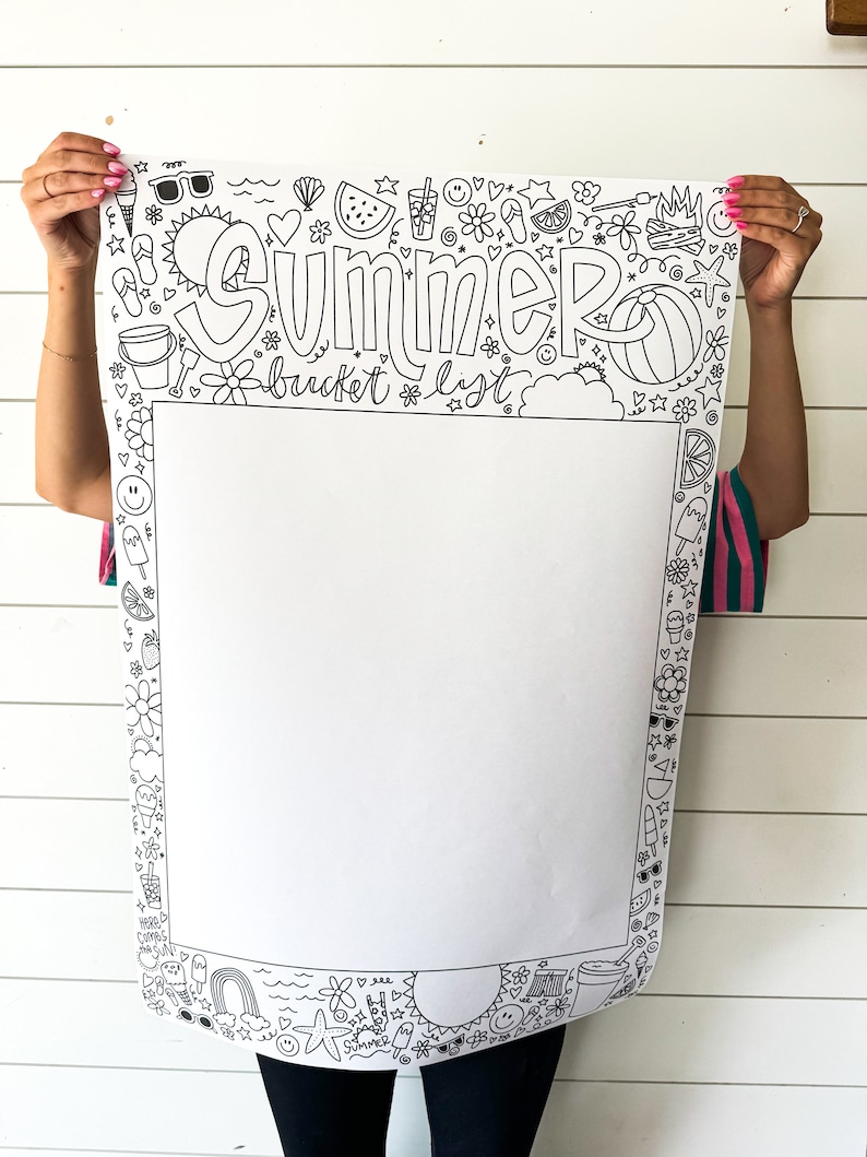 Summer Bucket List Coloring Page - Etsy