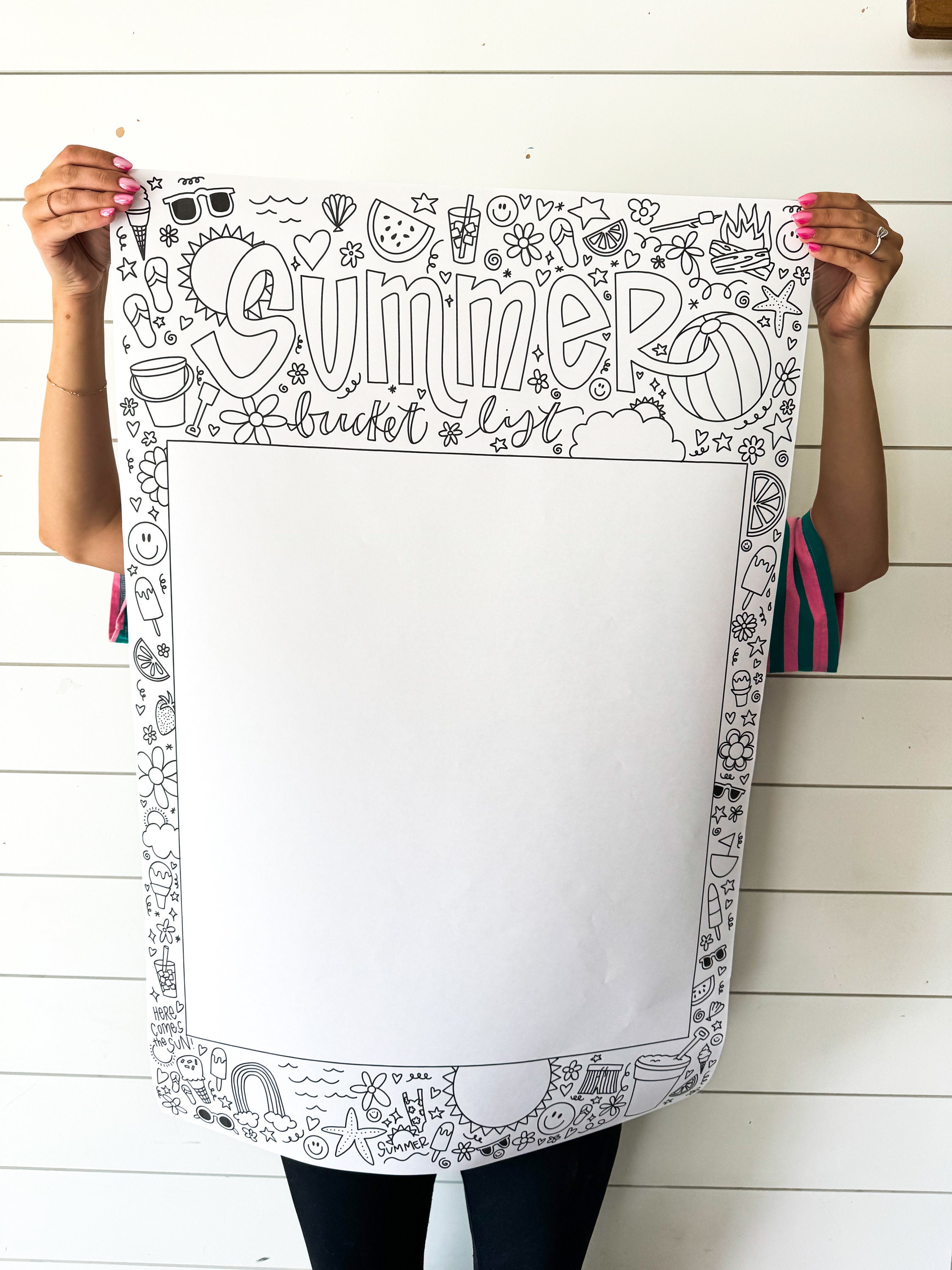 Summer Bucket List Coloring Page - Etsy