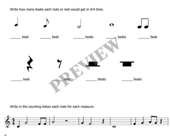 Counting Beats Music Theory Worksheet — Rhythm Music Theory Worksheet ...