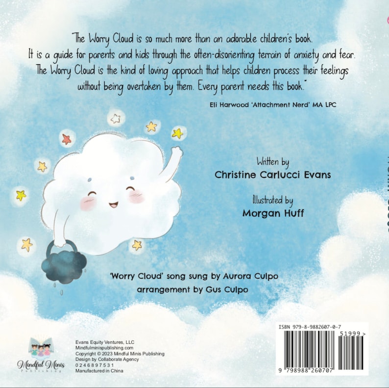 Worry Cloud Children's Book - Etsy