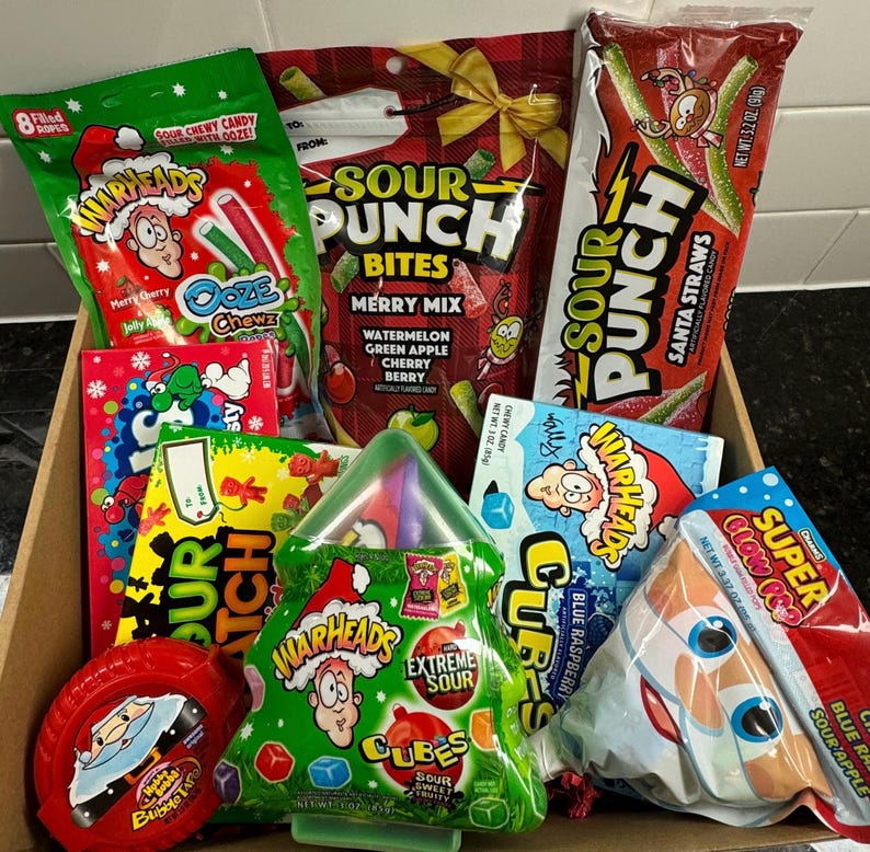 Teen and Tween Sweet and Sour Christmas Candy Gift Box - Etsy