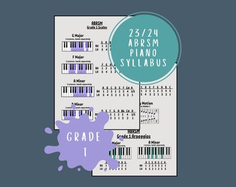 Piano Grade 1, ABRSM Scales & Arpeggios Printable Sheet Music - Etsy