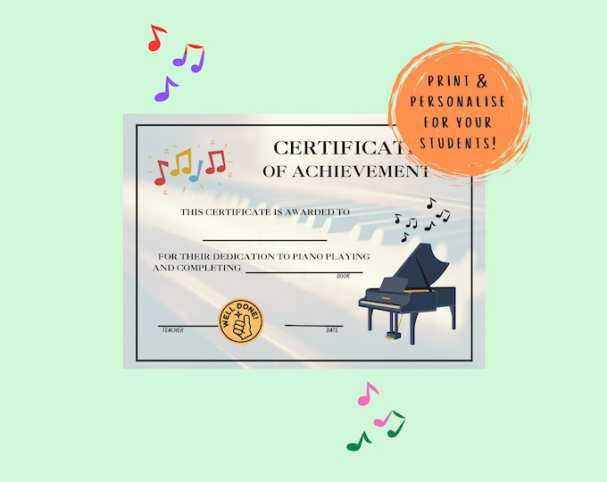 End-of-the-year Piano Student Bundle for Piano Teacher Music Education ...