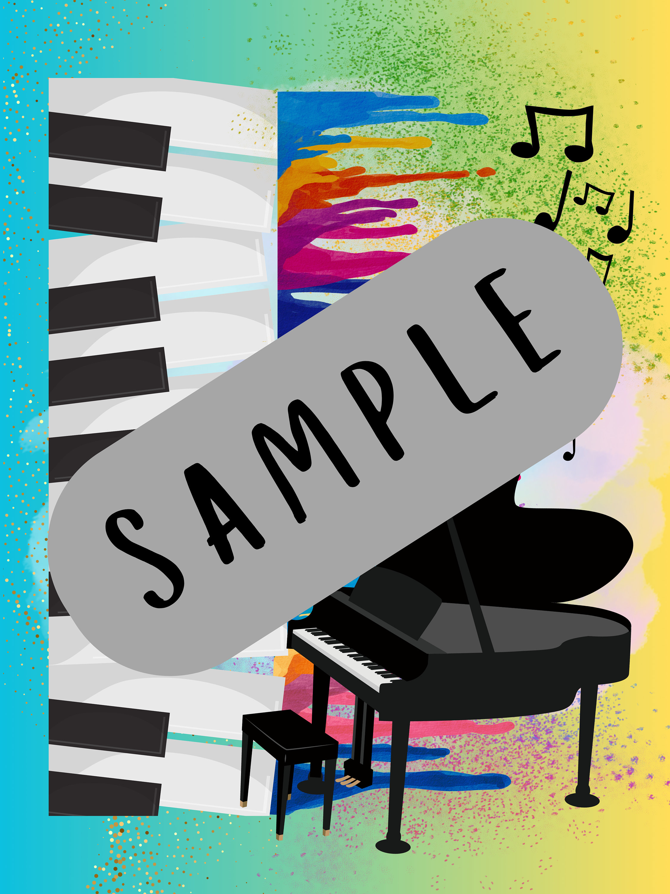 Piano Keys Rainbow Colour Music Notes Poster (digital Print) - Etsy