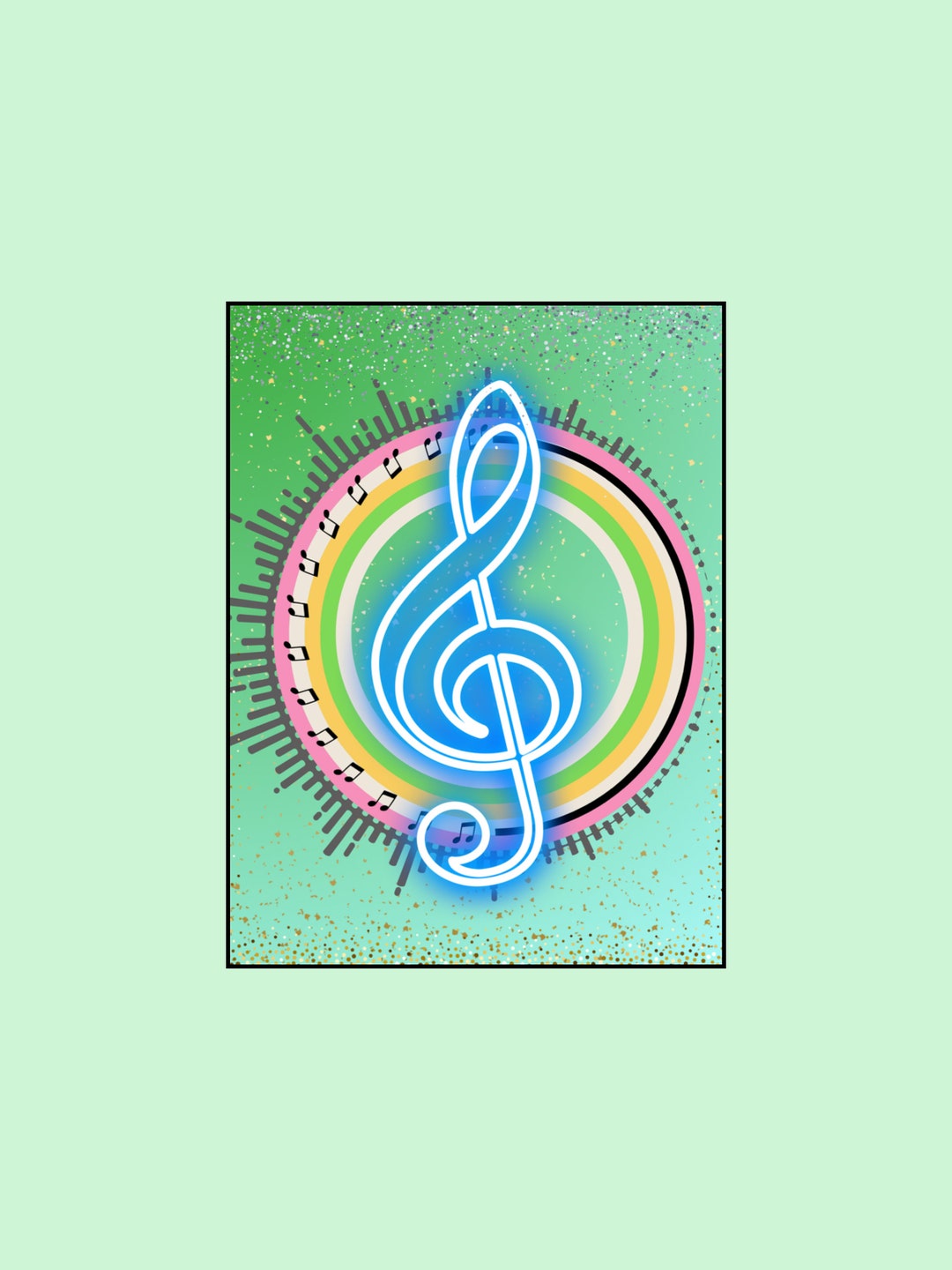Treble Clef Colourful Music Poster - Music Theory - Music Education ...