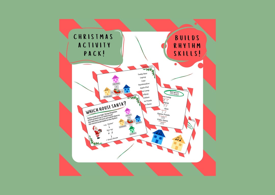 Christmas Activity Music Pack! - Rhythm - Piano - Worksheet - Music ...