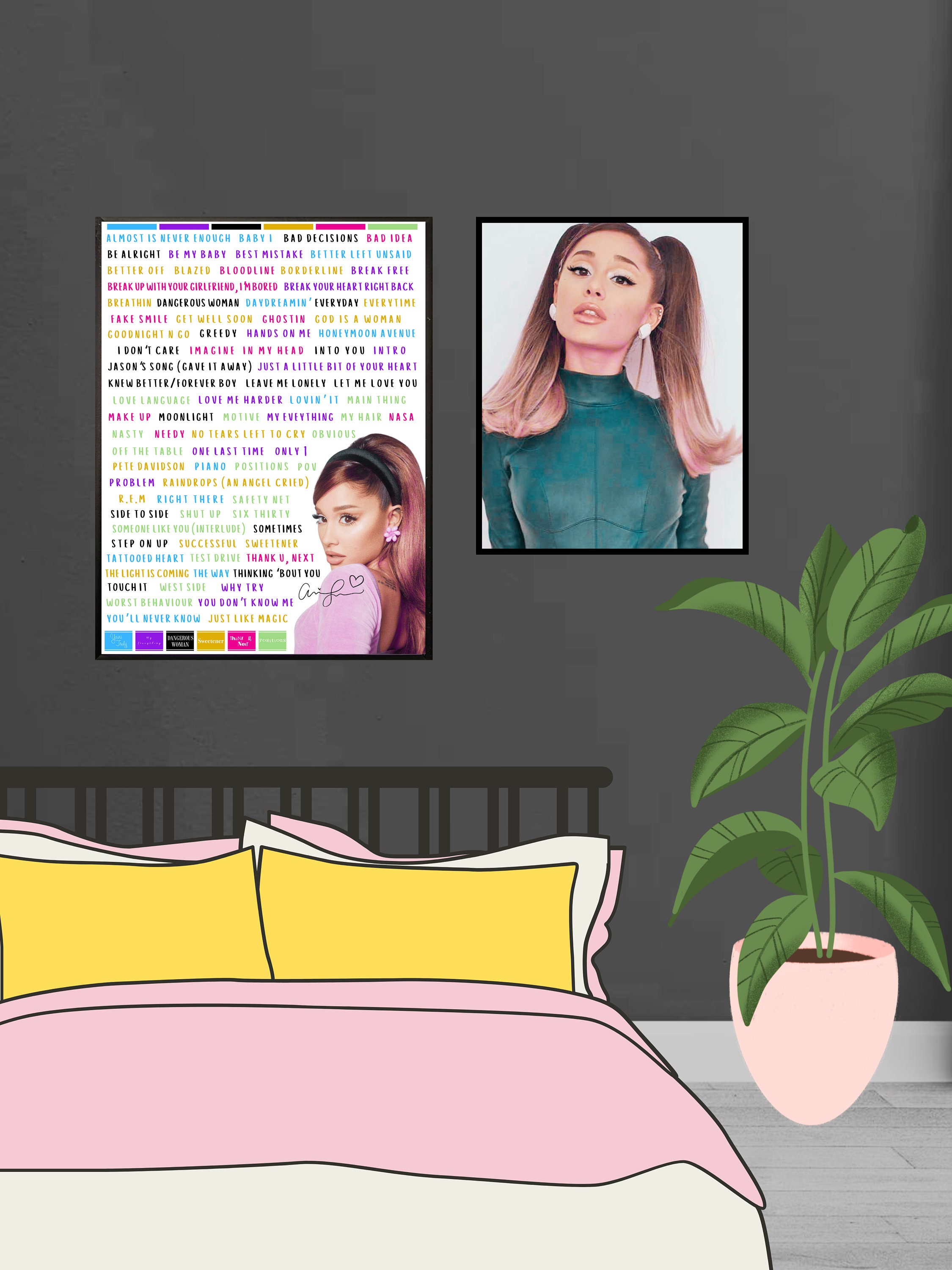Ariana Grande A-Z Song Collage Poster digital Print - Etsy