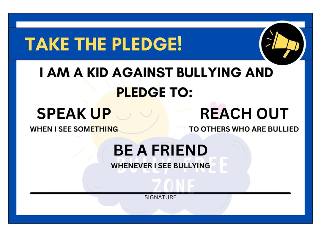 Bullying Pledge - Etsy
