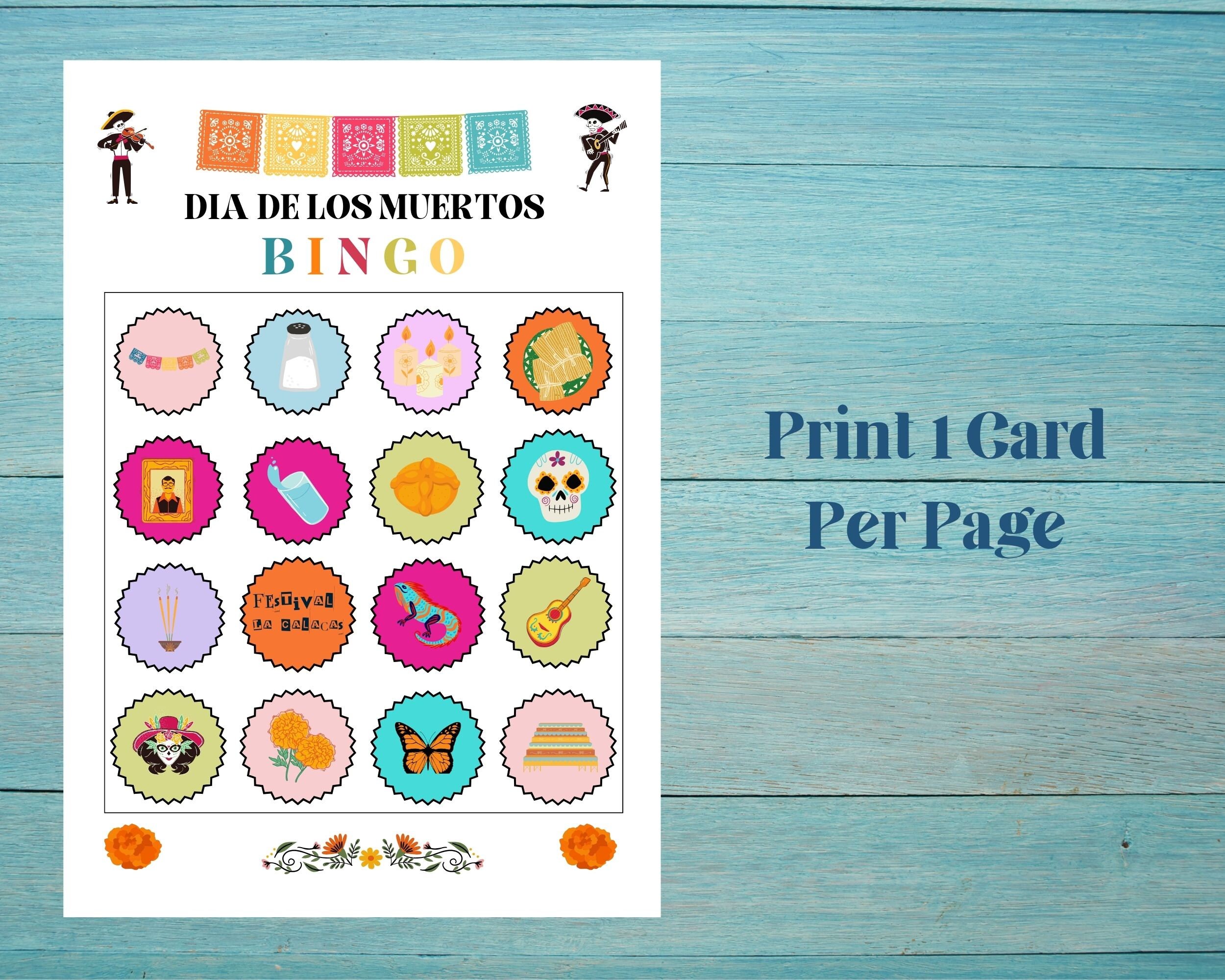 25 Dia De Los Muertos Bingo Game Cards Day of the Dead Party - Etsy